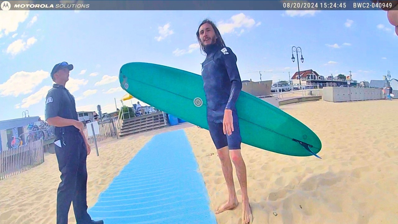 Surfer Tackled by Police Over Beach Badge | Police Bodycam Arrest - YouTube