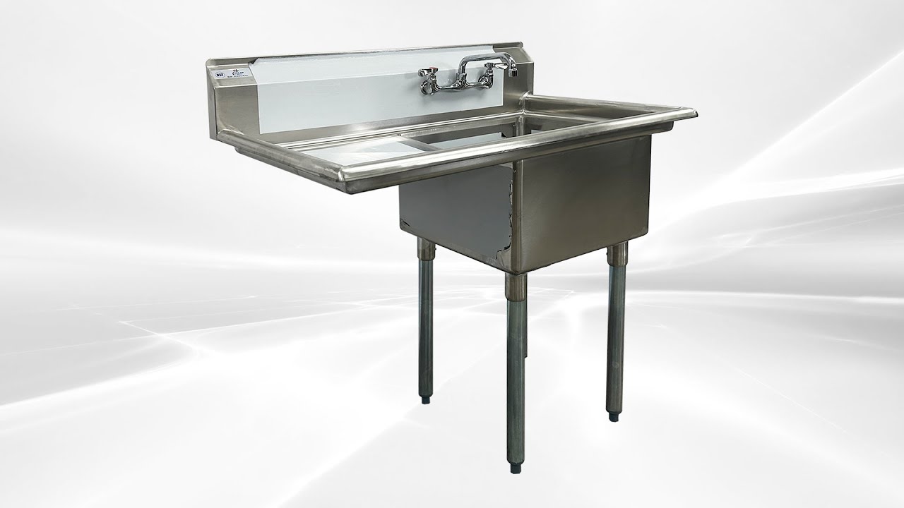 NSF Commercial 18-inch stainless steel sink left drain board sink ...