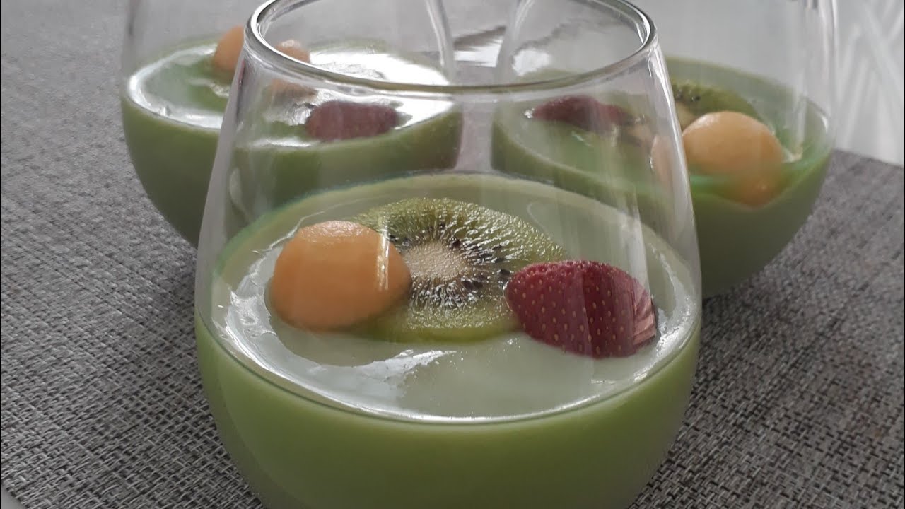Cara membuat Avocado Silky Pudding-puding puyo alpukat - YouTube