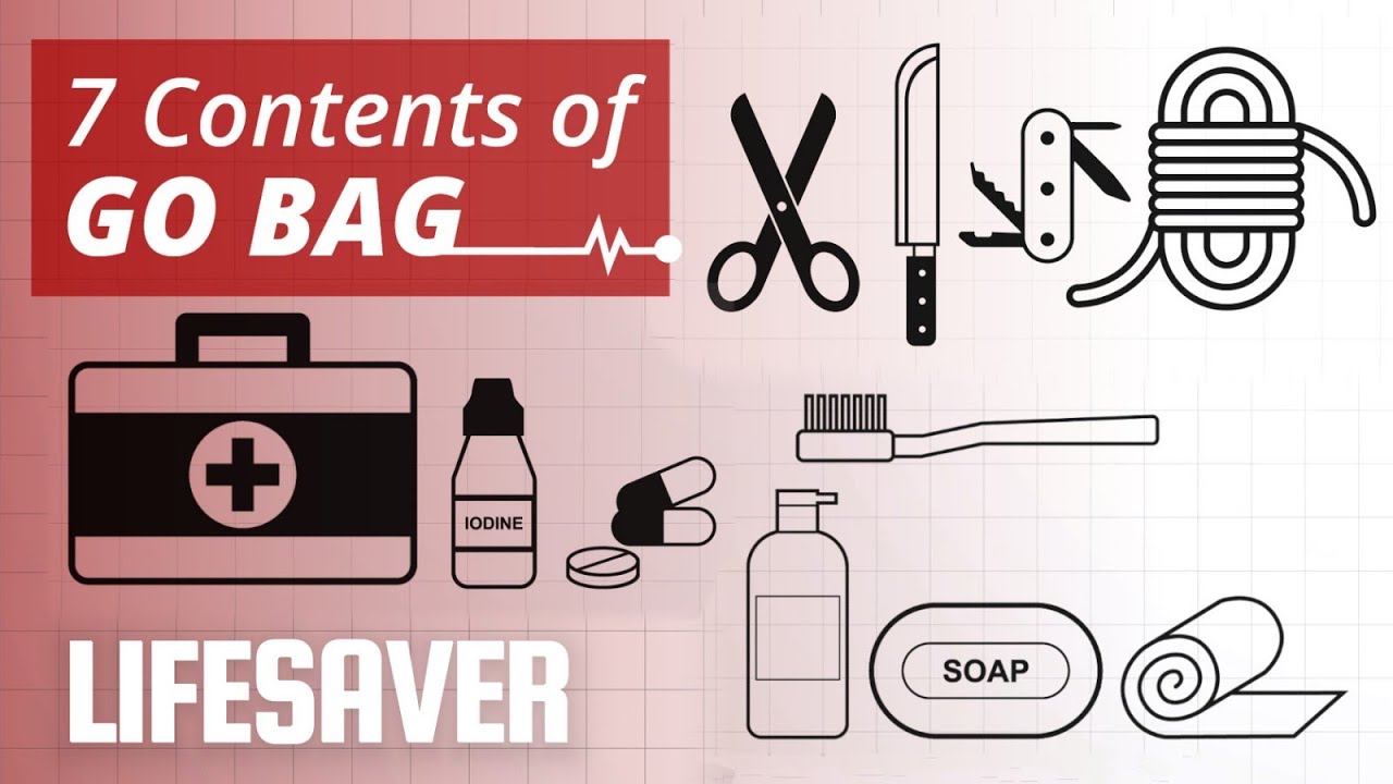 CHECKLIST: 7 Contents of Emergency Go Bag | Lifesaver - YouTube