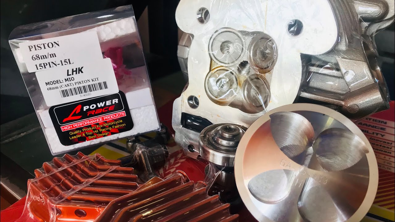Mio Sporty 68mm 4 valves Piston Pocket - YouTube