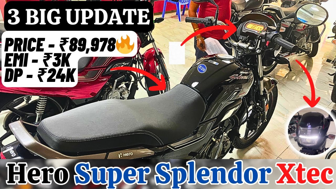 2025 Hero Super Splendor Xtec BS7 Review 🔥 | Price, Changes, EMI, DP ...