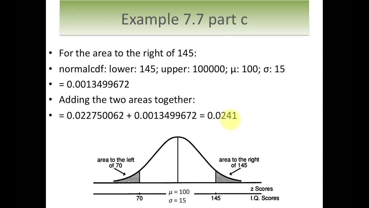 04 More Examples NormalCDF and Raw Scores - YouTube
