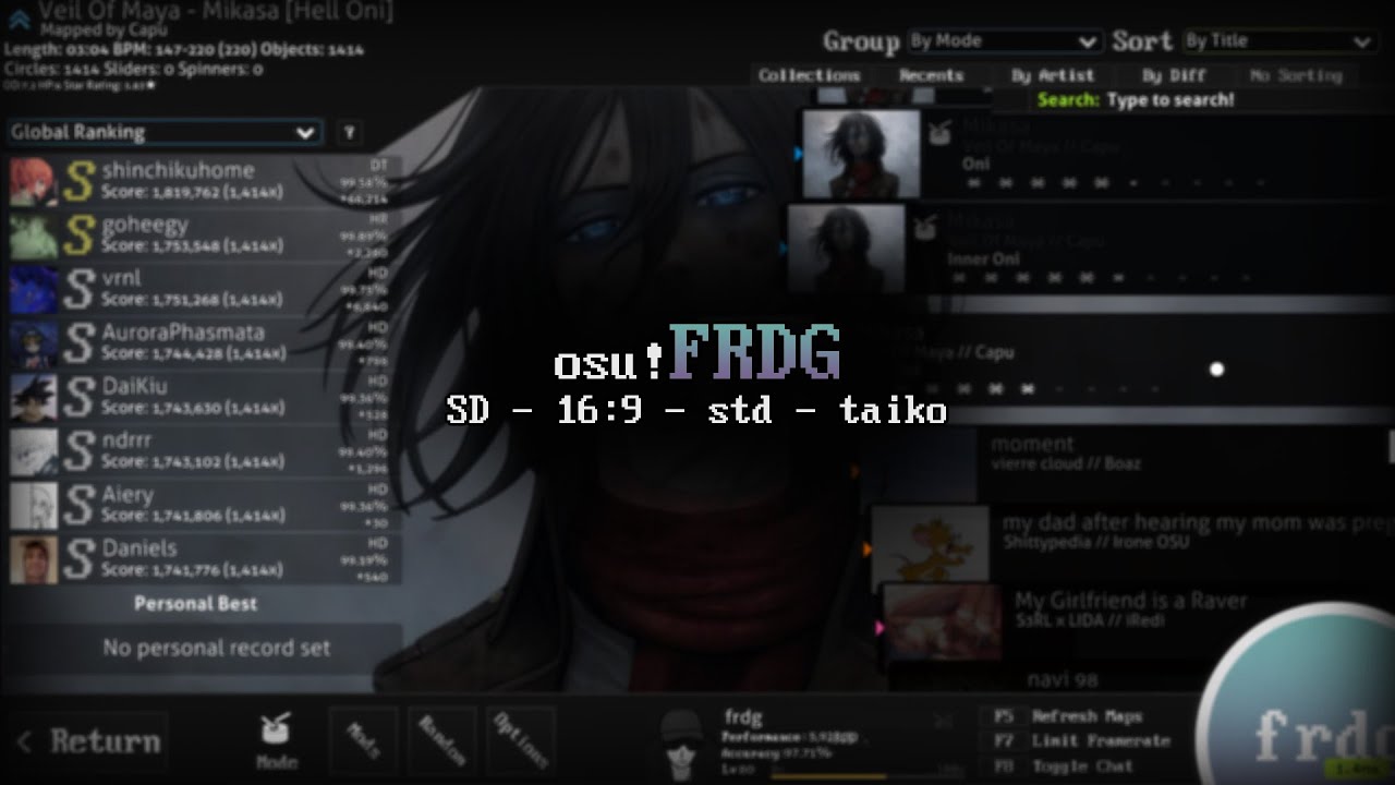 [ skin showcase ] osu!FRDG - A standard/taiko osu! skin - YouTube