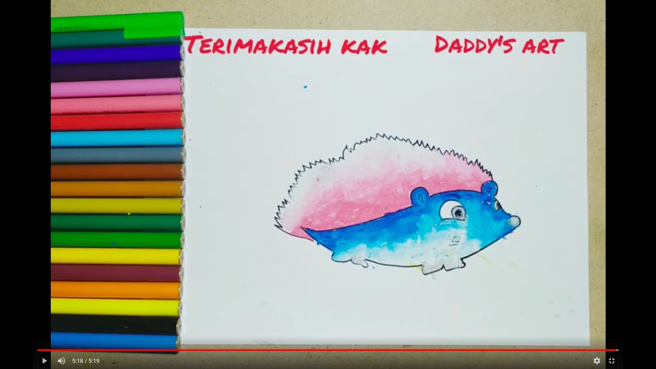 Menggambar & Mewarnai hewan Landak - Drawing & Coloring a Porcupine ...