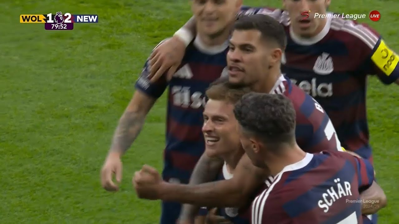 HARVEY BARNES GOAL - WOLVES VS NEWCASTLE UNITED - YouTube