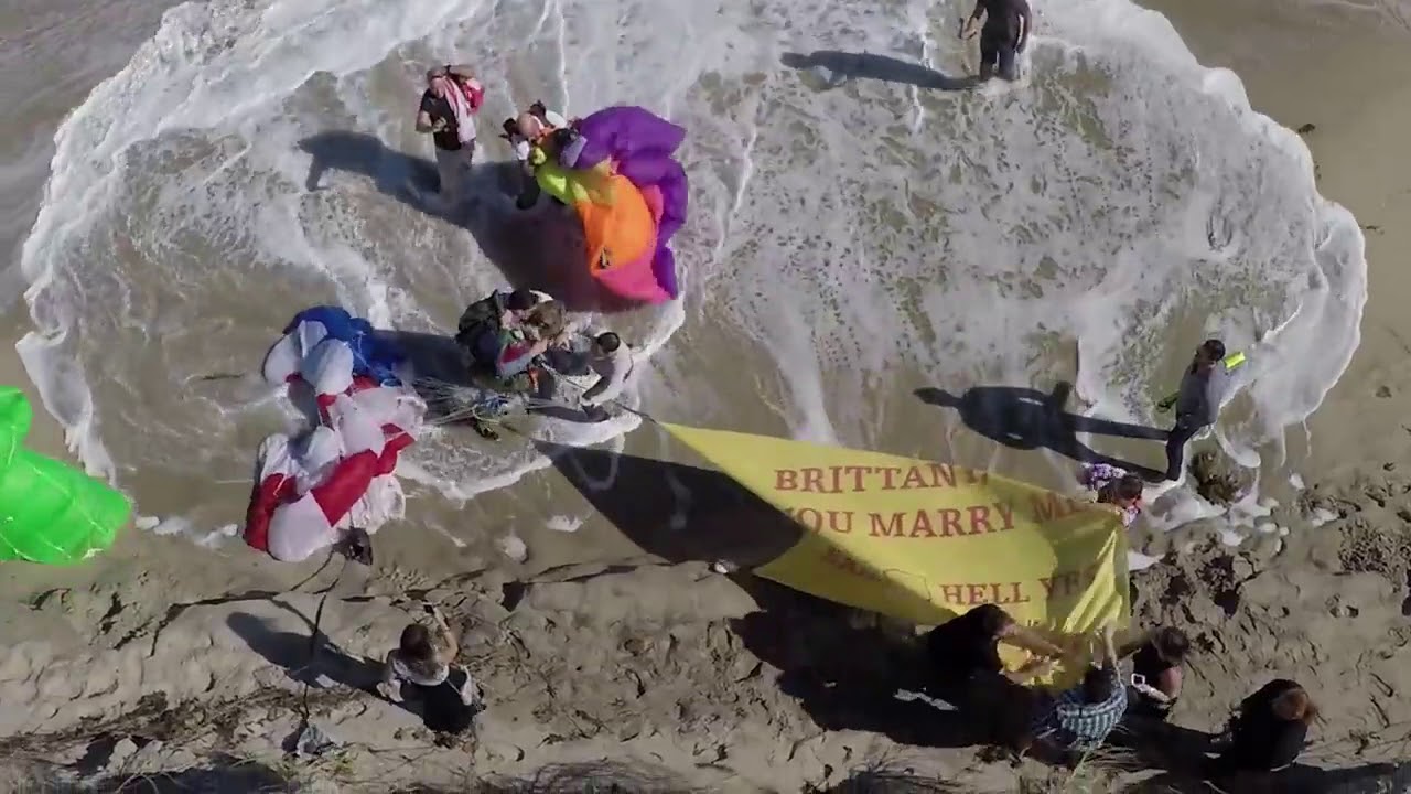 Skydive Marriage Proposal - Beach Landing Marriage Proposal - YouTube