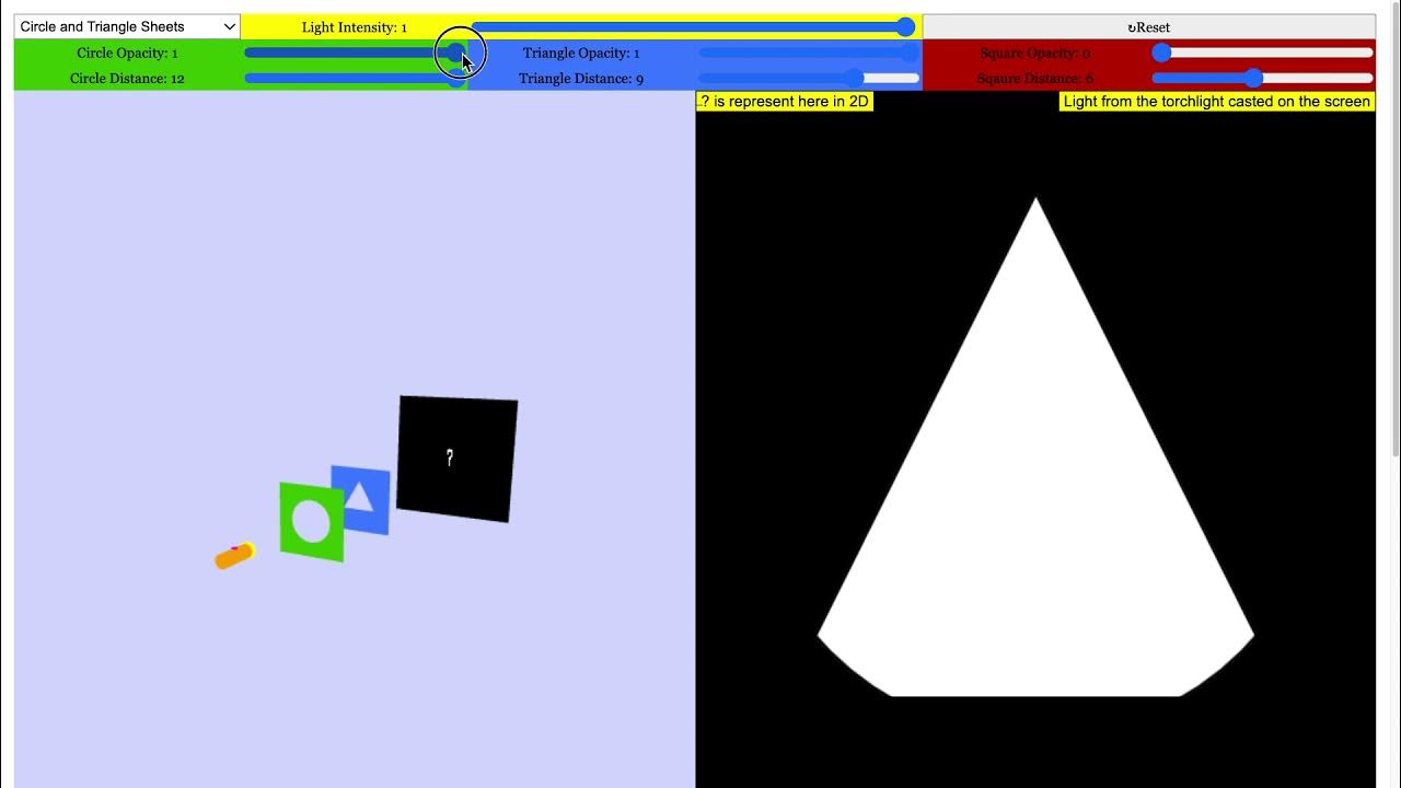 Light Shining Through Shape (Circle, Triangle and Square) Cutouts JavaScript HTML5 Applet - YouTube