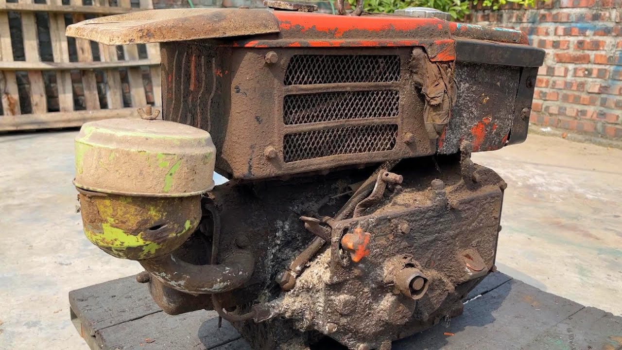 Thoroughly restore and repair rusty old R180 diesel engines ...