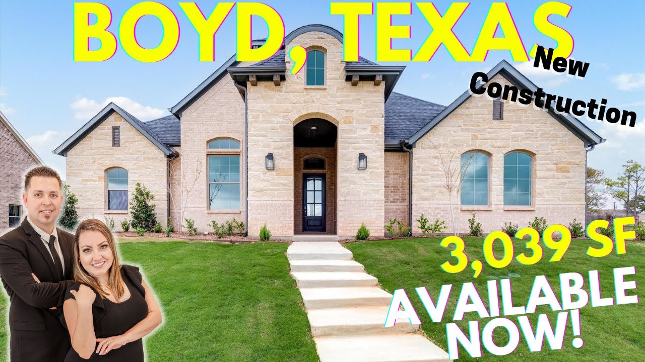 Boyd Texas Homes for Sale | One Story New Construction Home | 3,039 SqFt | Study | Game Room ...