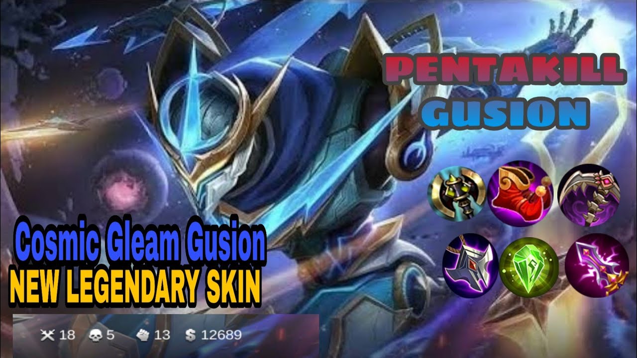 Gusion Cosmic Gleam, New Legends Skin Gameplay Pentakill - MLBB - YouTube