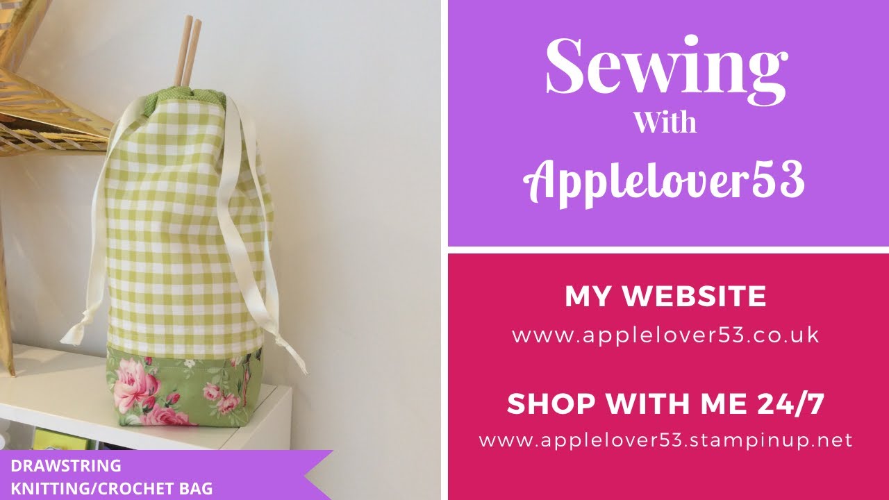 How To Sew A Drawstring Knitting/Crochet Bag - YouTube