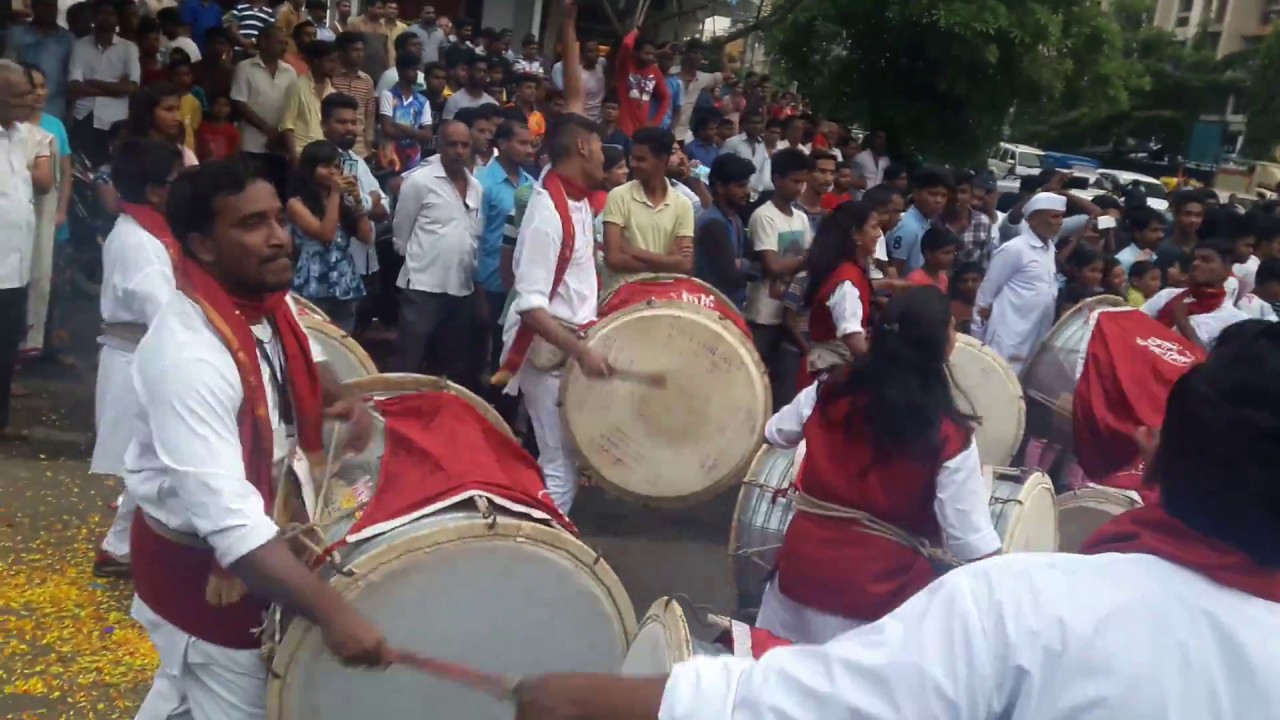 mi marathi dhol tasha pathak kalamboli durga mata aagman sohla - YouTube