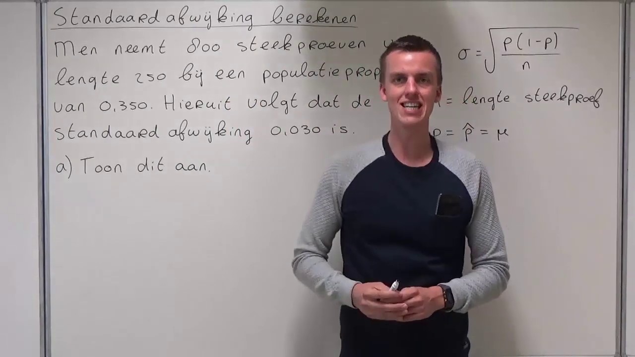 Standaardafwijking berekenen (HAVO wiskunde A & VWO wiskunde A/C) - YouTube
