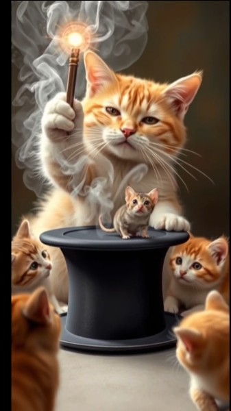 Fat Cat’s Magic Show🎩🐱 #cat #shorts #animatedcartoon #joyfulbonding # ...