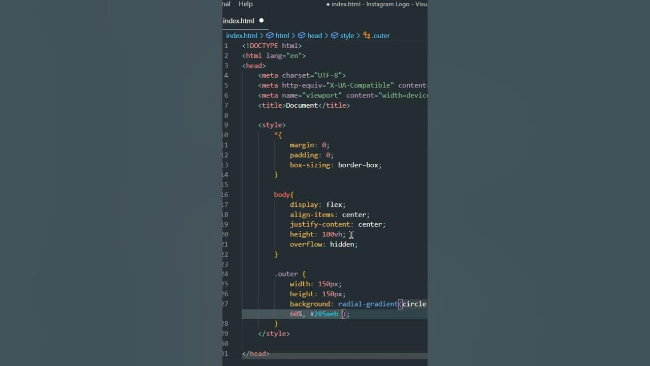Instagram logo using html css | How to make Instagram logo #htmlcssproject #htmltutorial - YouTube