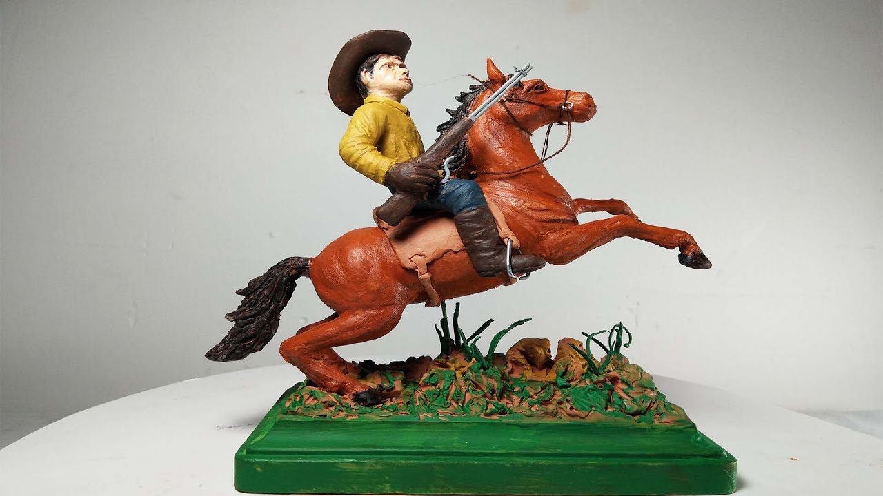 SCULPTING HUNTING COWBOY || CLAY - YouTube