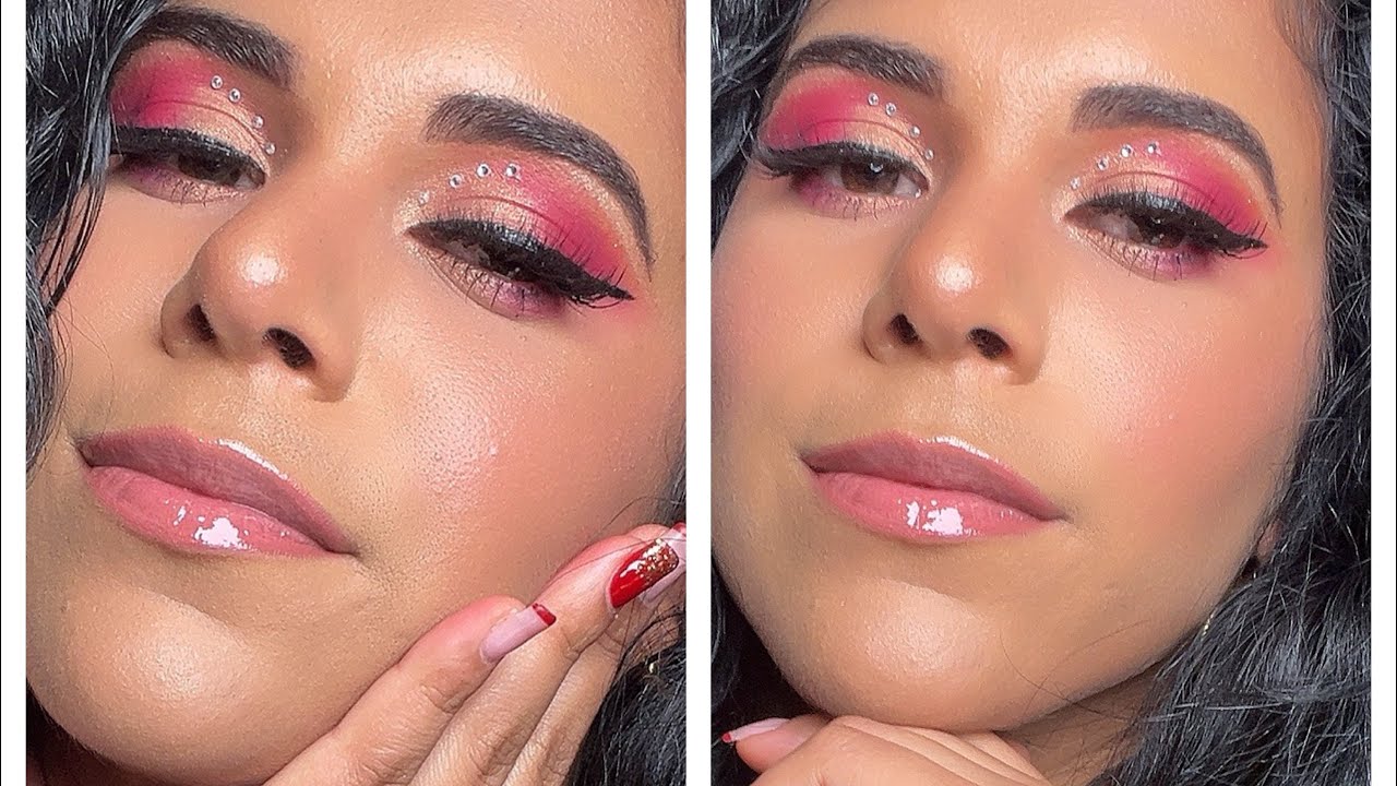 Tutorial de maquillaje en tonos rosa/ maquillaje perfecto para navidad ...