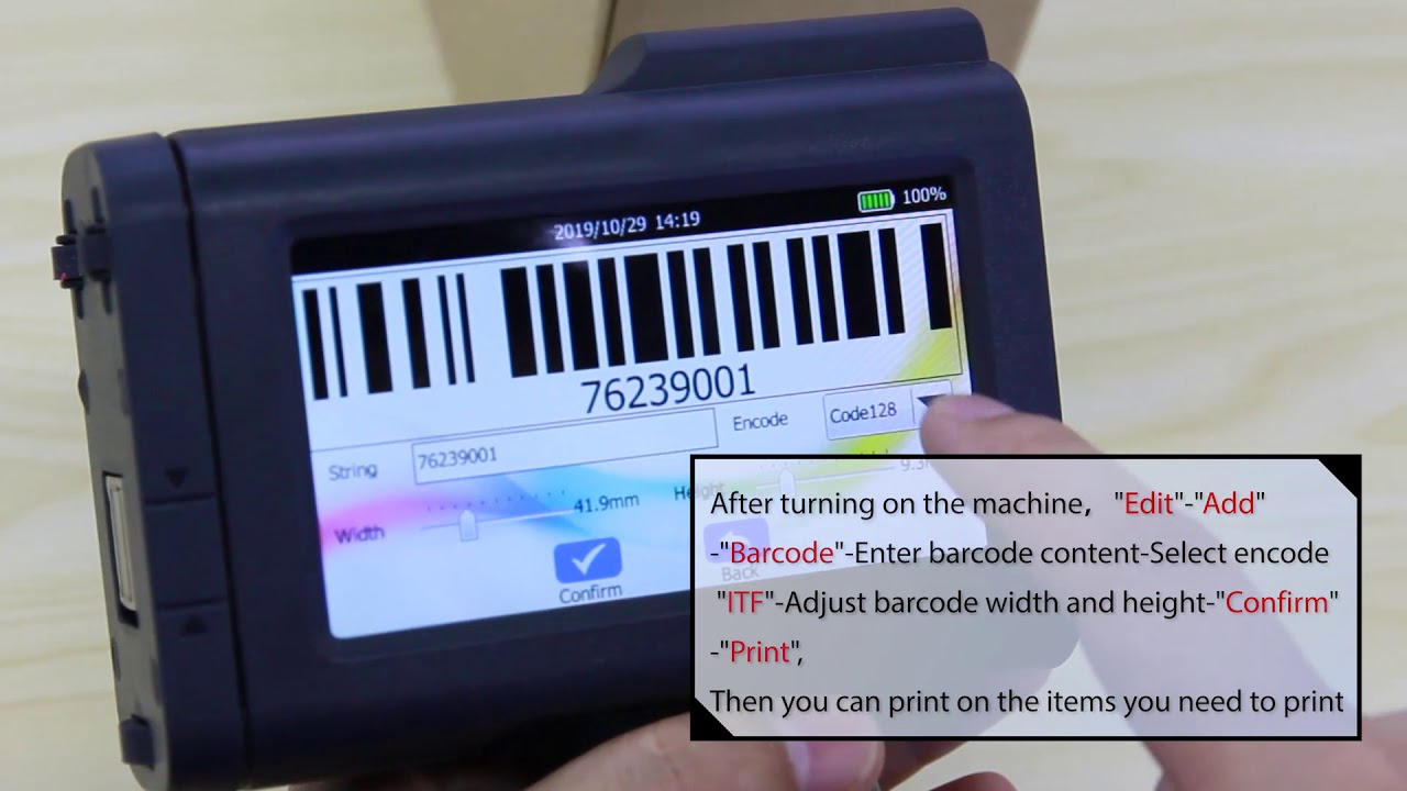 How to set up and print barcodes with V4INK BENTSAI portable handheld ...