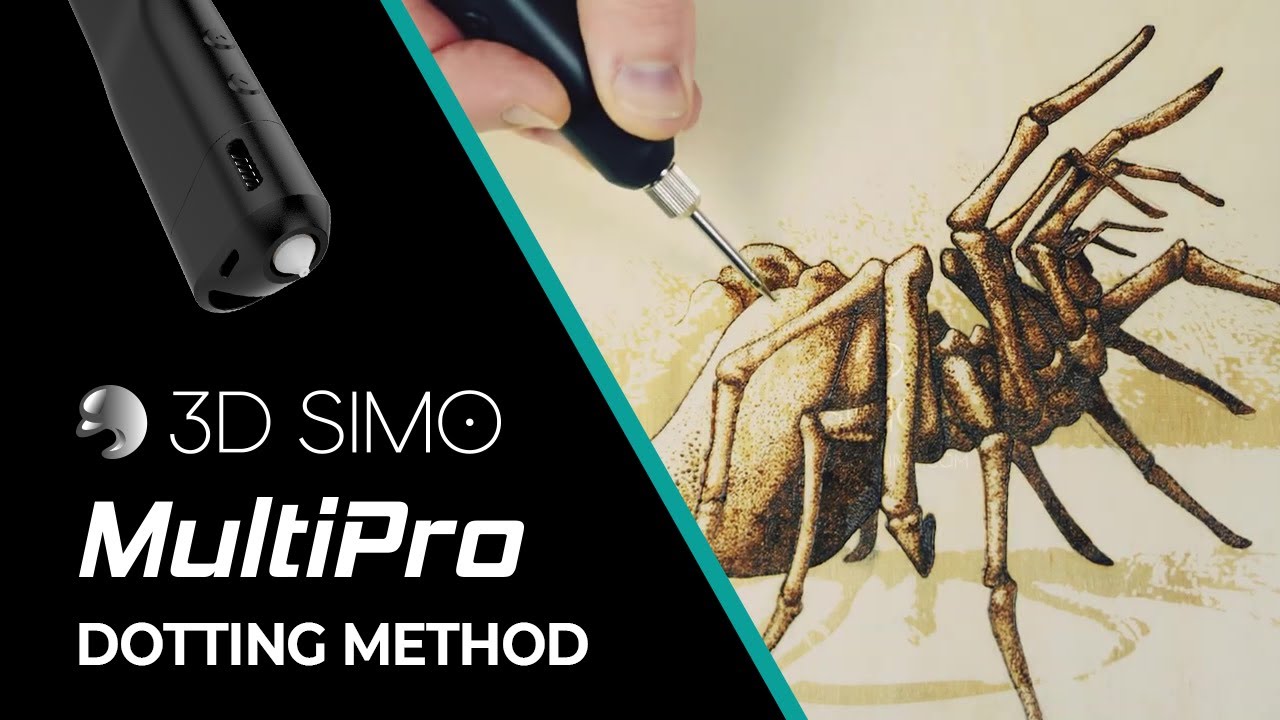 3Dsimo Multipro: Dotting method of burning into wood - YouTube