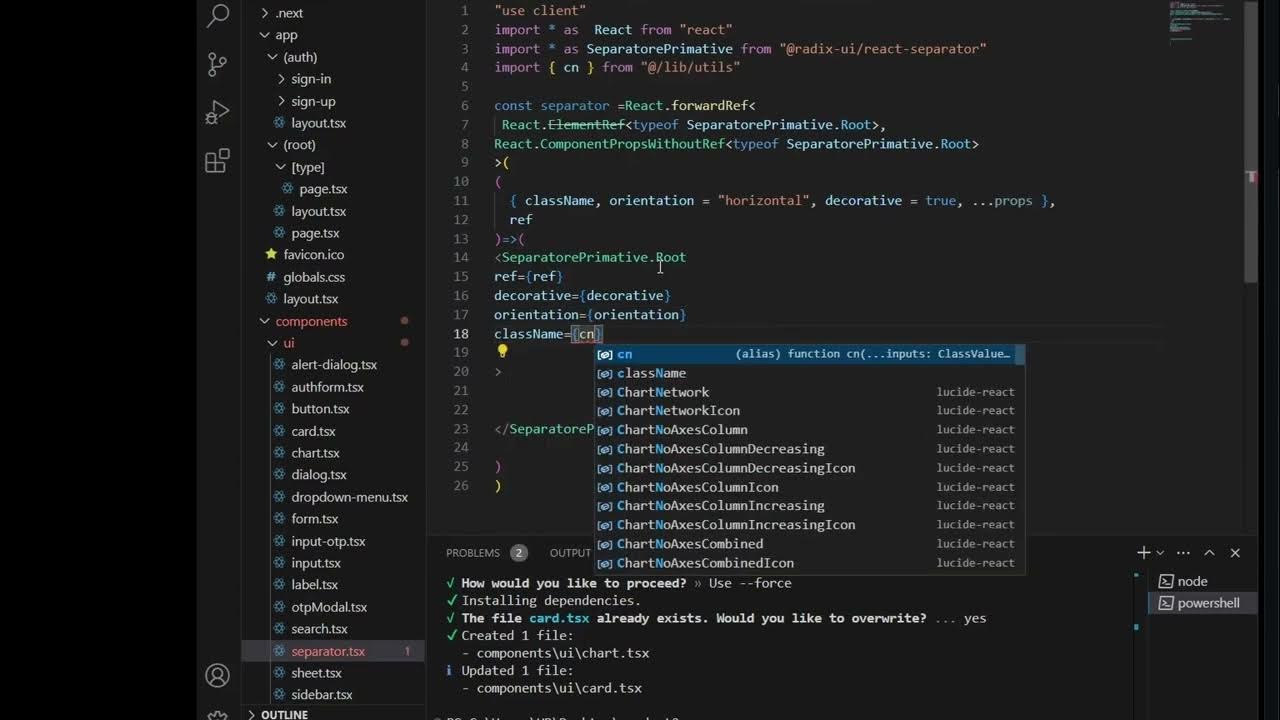 separator #typescript #coding #webdevelopment #components #shadcn - YouTube