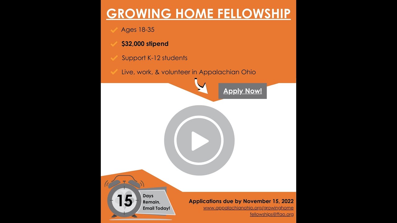 Apply now to the Growing Home Fellowship! - YouTube