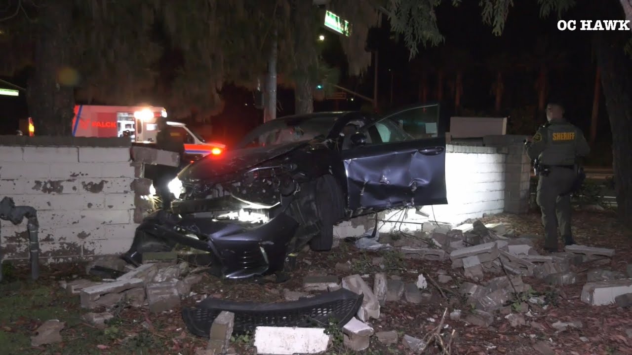 T-Bone Crash Sends 1 Vehicle Into Wall #MissionViejo - YouTube