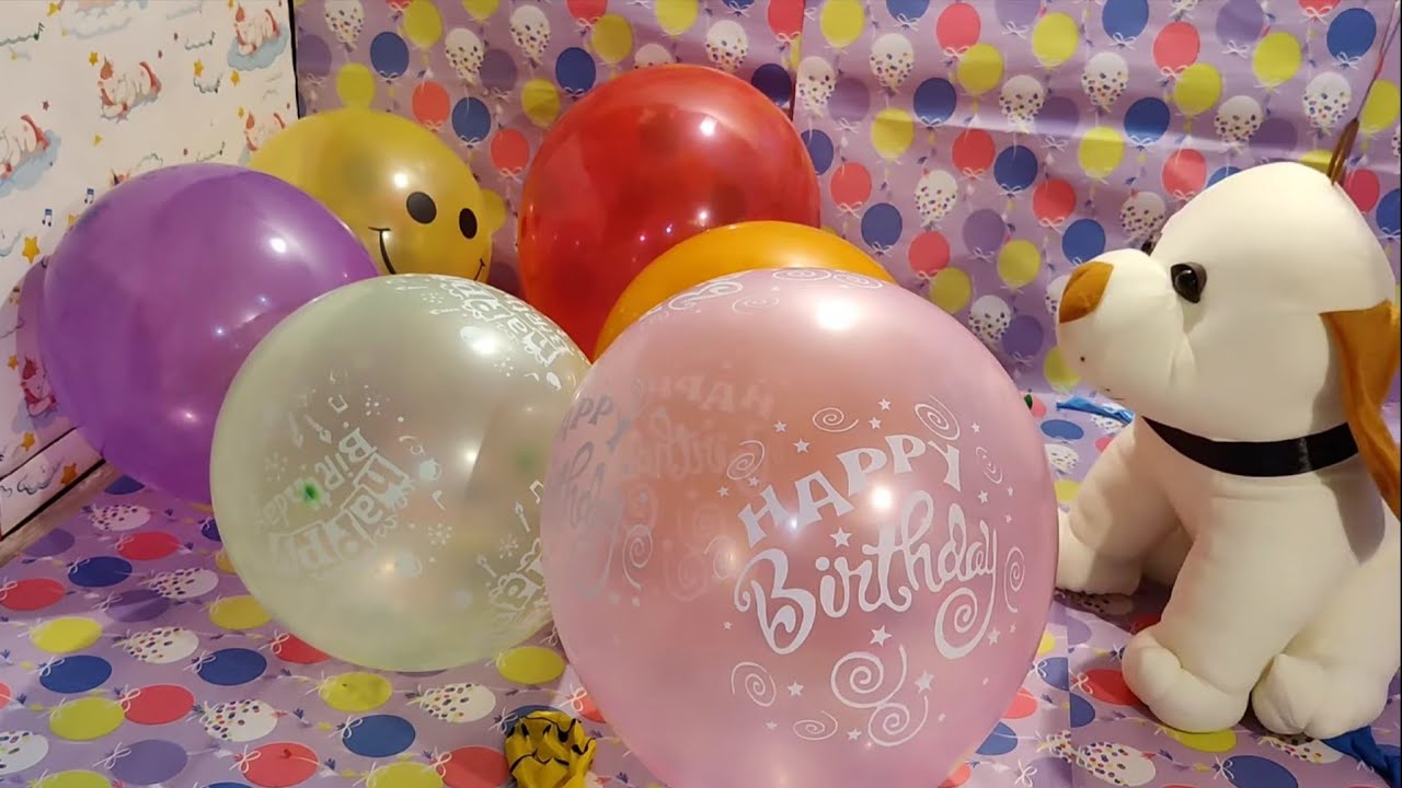 HBD FUN POPPING LOTS OF BALLOONS PART 30!#30🎈🎈🎈 #satisfying #asmr #boom ...