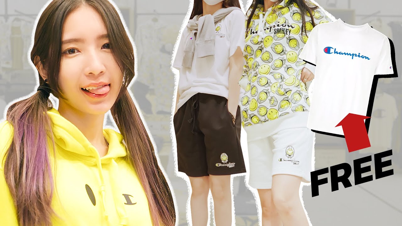 How to ใส่ CHAMPION X SMILEY + แจกเสื้อ Champion รัวๆไปเลย~ - YouTube