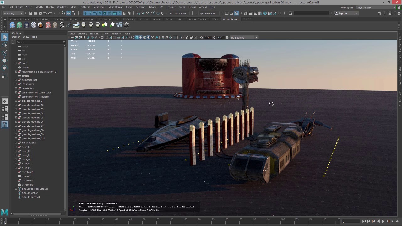 OctaneRender for Maya Lesson 6.2: Removing Geometry Render Artifacts in ...