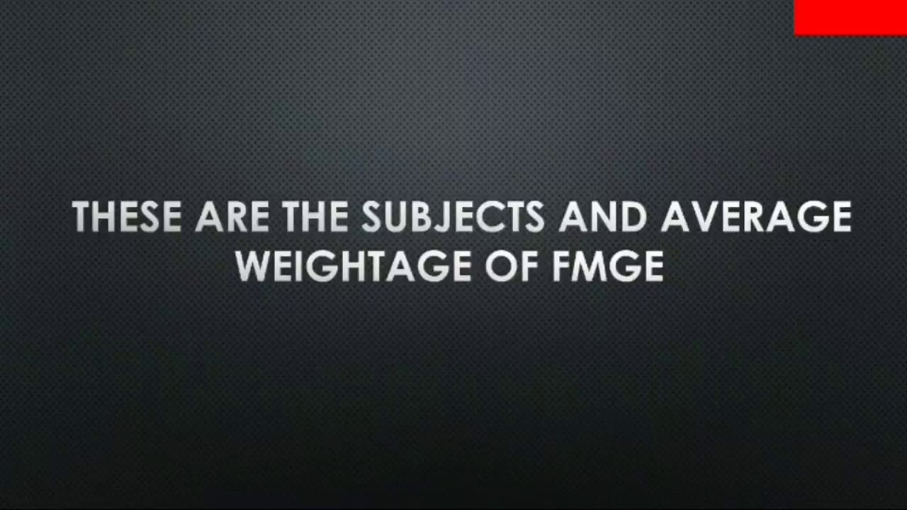 Fmge subjects and average weightage of each subject #fmge #mci #doctors ...