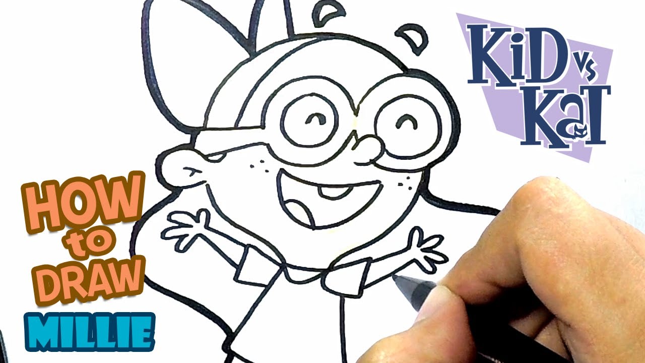 How to Draw Kid vs Kat | Drawing Millie Burtonburger - YouTube
