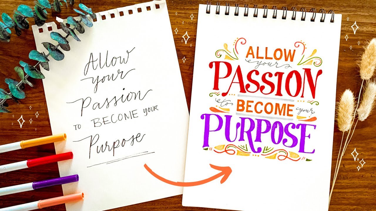 Brush Pen Hand Lettering • How To Design Inspirational Quotes ...