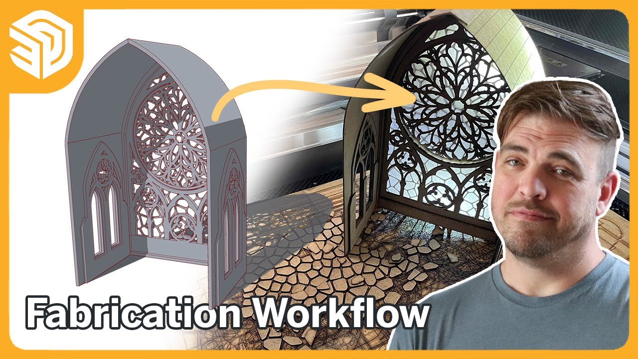 Modeling a CATHEDRAL window & laser cutting it LIVE - YouTube