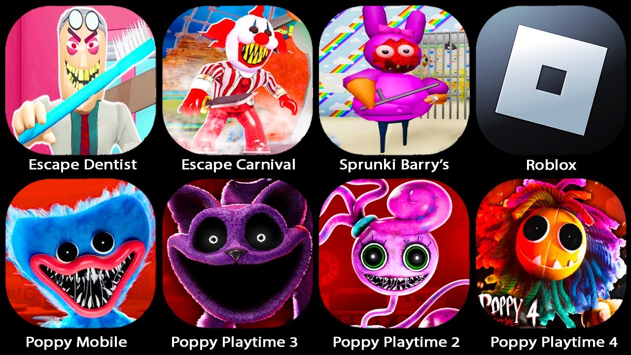 Poppy Mobile,Poppy Playtime 2 Mobile,Poppy Playtime 3 4,Roblox: Escape ...