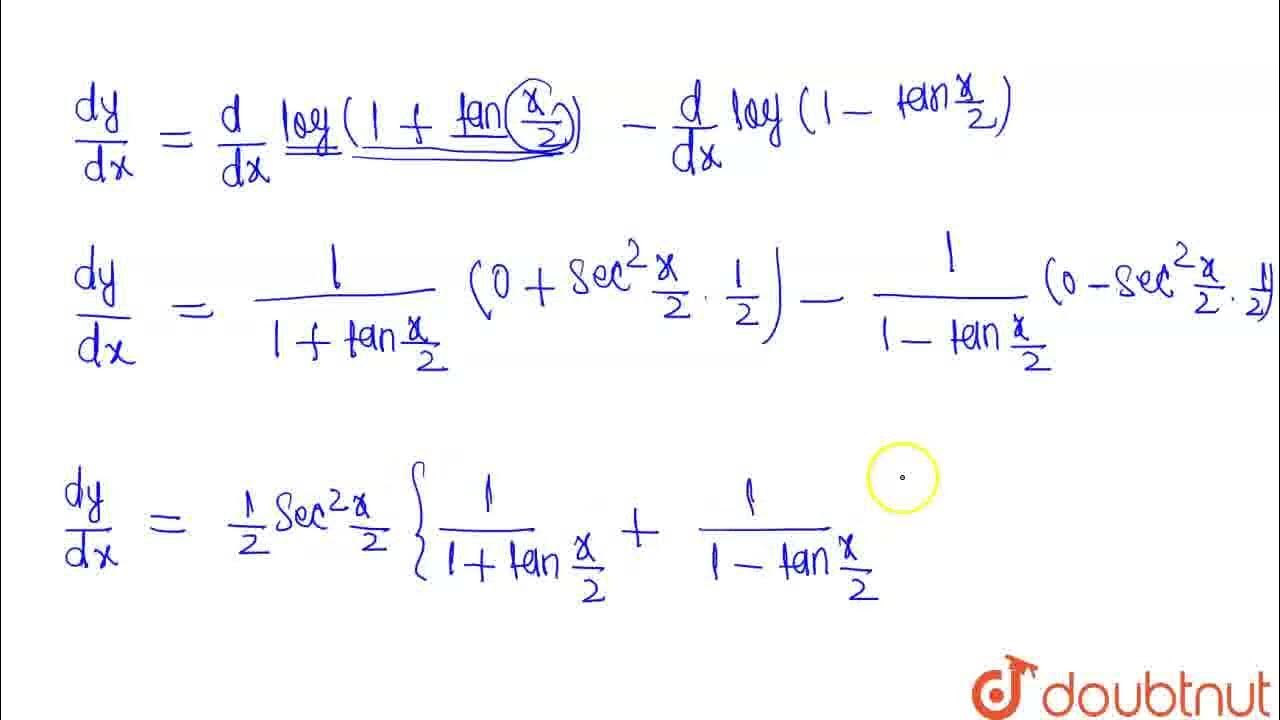 (d)/(dx)(log tan((pi)/(4)+(x)/(2)))= | CLASS 12 | INDEFINITE INTEGRALS | MATHS | Doubtnut - YouTube