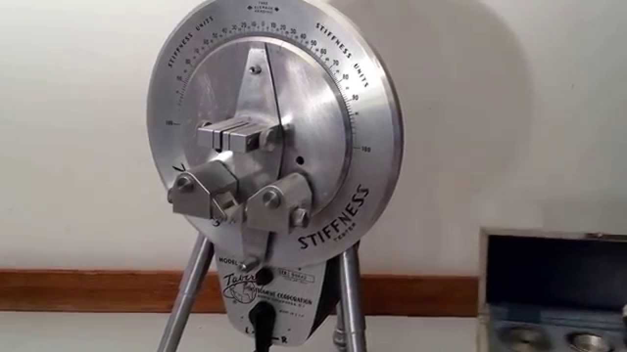 For sale: An used Taber V5 Stiffness Tester Model 150b - YouTube