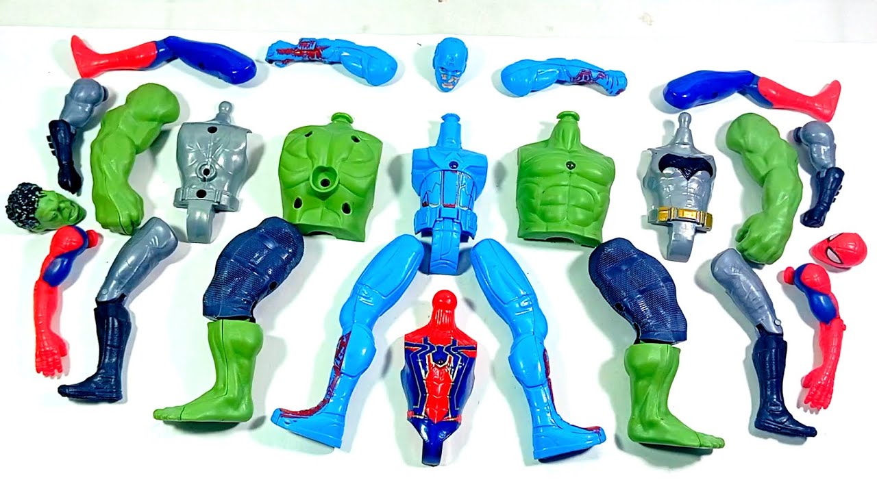 ASSEMBLY SUPERHERO TOYS..CAPTAIN AMERICA vs HULK SMASH vs BATMAN vs ...