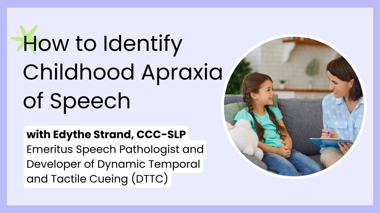 How to Identify Childhood Apraxia of Speech - YouTube