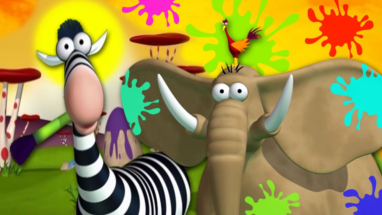 A Colorful Day In African Jungle | Fun With Zebra & Elephant | Animal ...