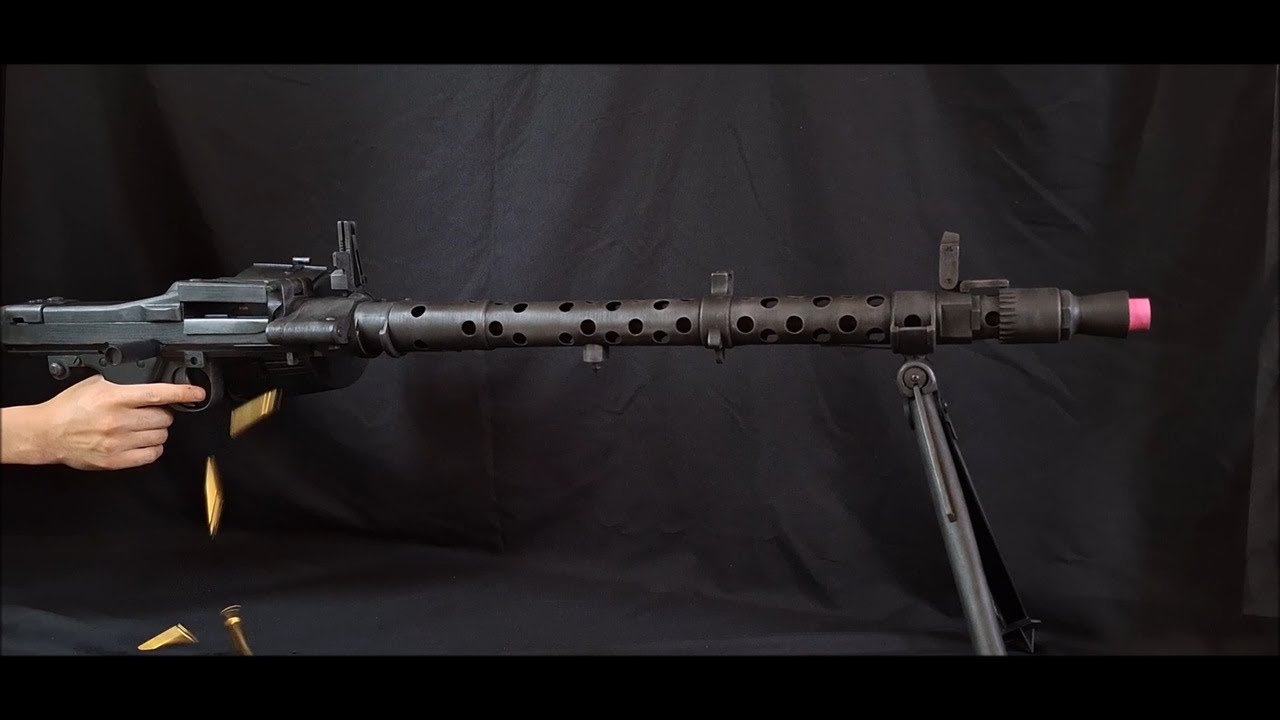 Homemade MG34 gbb shell ejecting airsoft gun test - YouTube