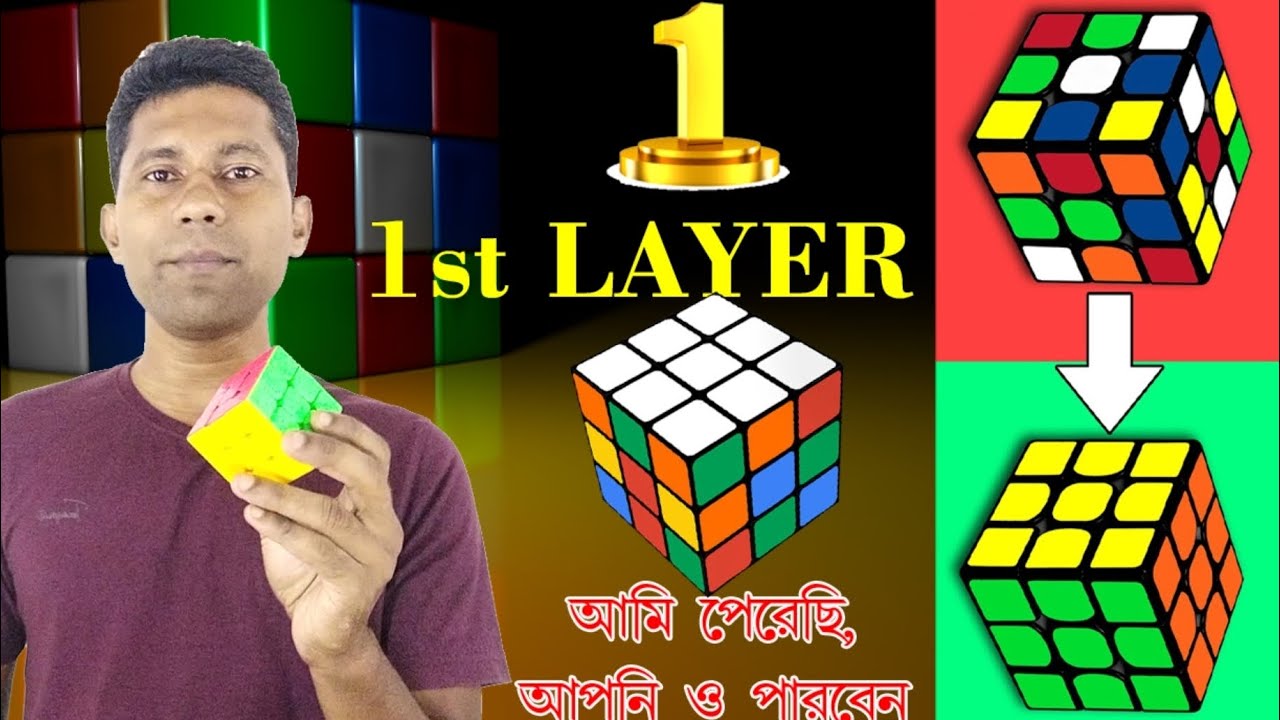 How To Solve Rubik's Cube (Learn In Bengali) l FIRST LAYER রুবিক্স কিউব সমাধান (First Layer ...