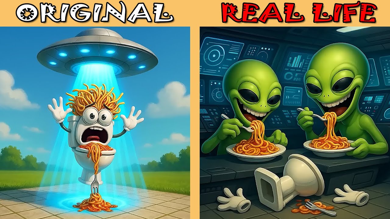 Brainrot memes alien abduction | Brainrot Original vs Real life ...