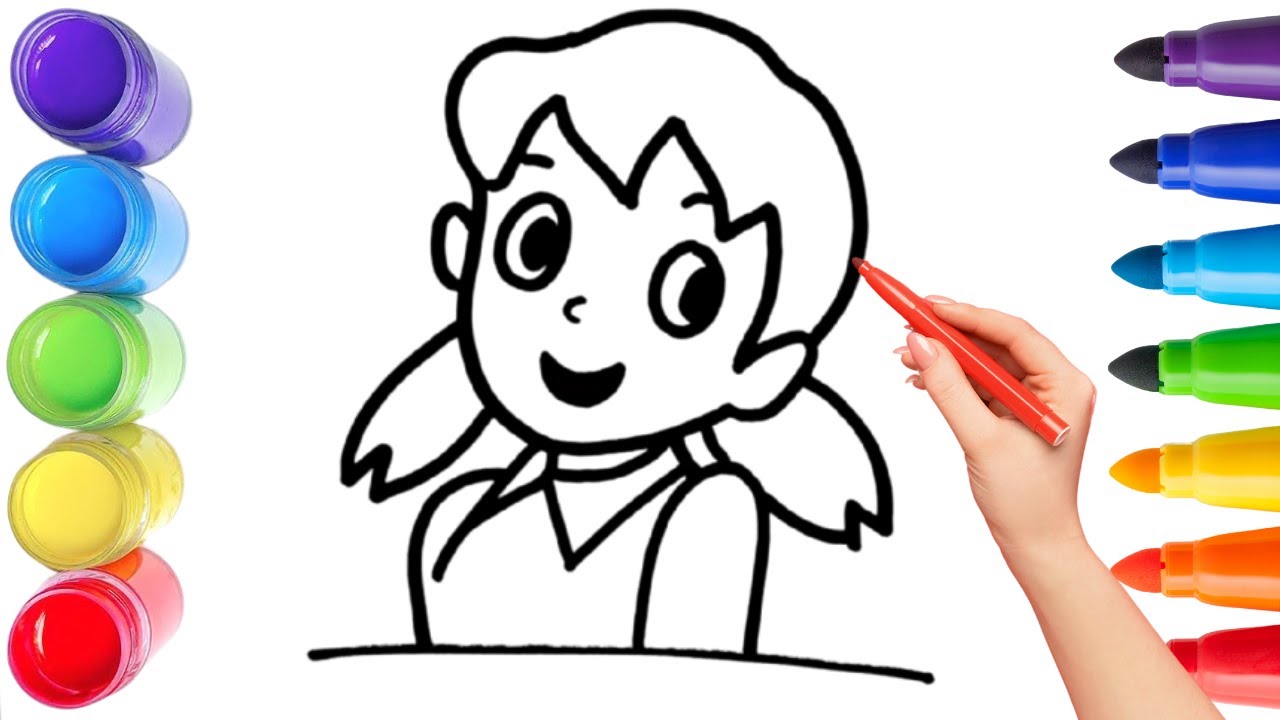 How To Draw cute CARTOON EASY Drawing, Painting & Coloring For Kids and ...