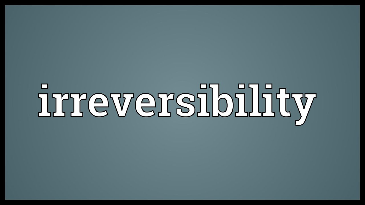 Irreversibility Meaning - YouTube