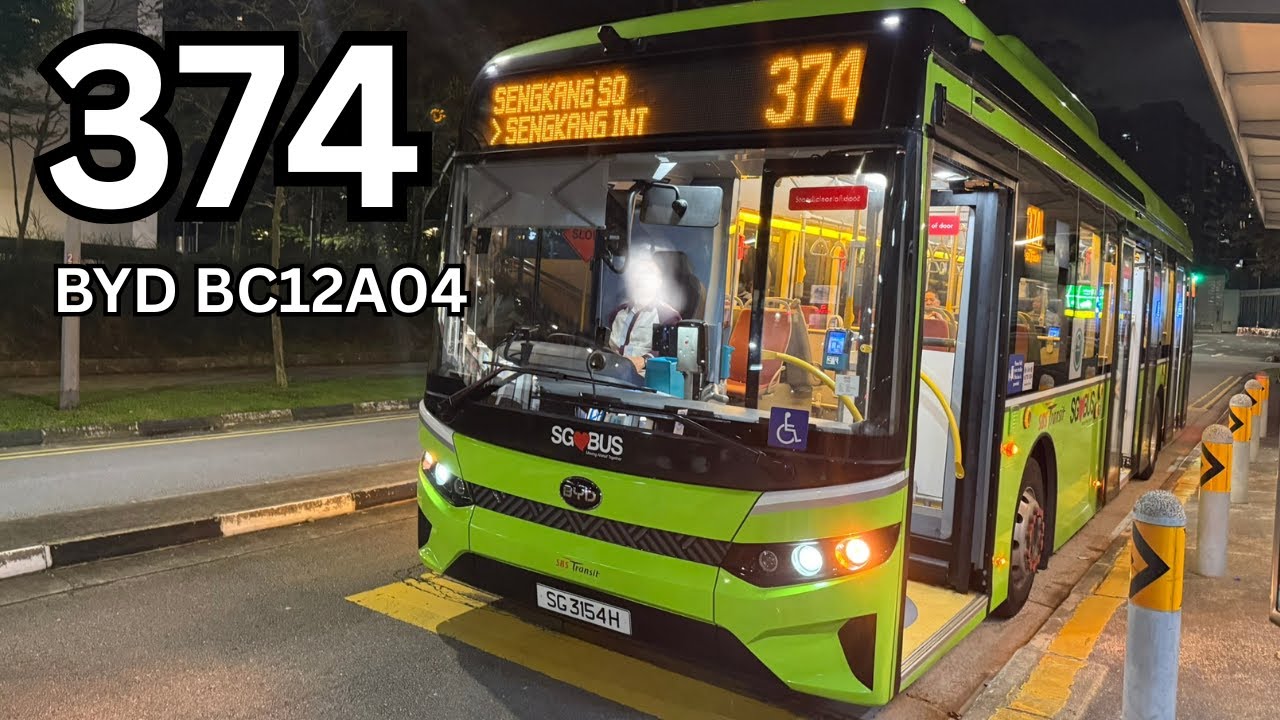 [SBS Transit] - SG3154H BYD BC12A04 on Bus Service 374 - YouTube