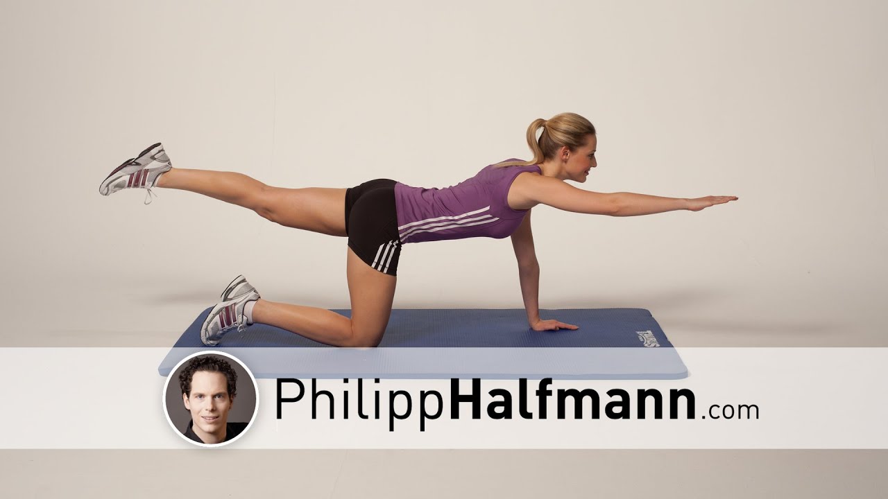 4 Point Prone Contra-Lateral Limb Raises | Philipp Halfmann - YouTube