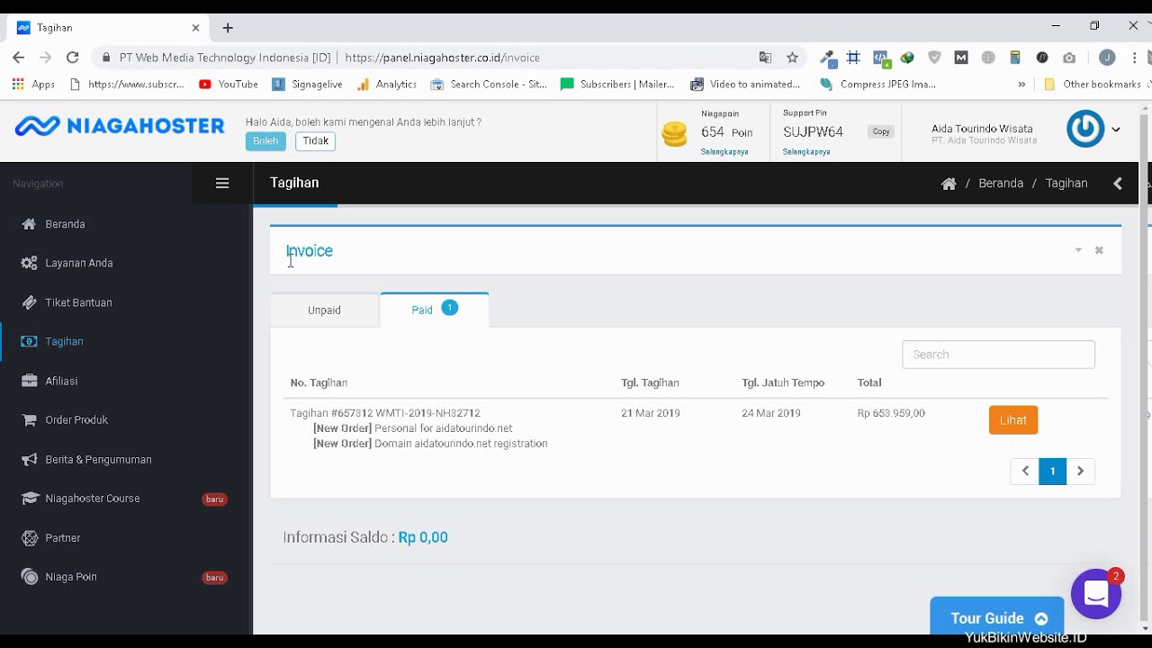Cara Masuk Ke Cpanel Niagahoster - YouTube
