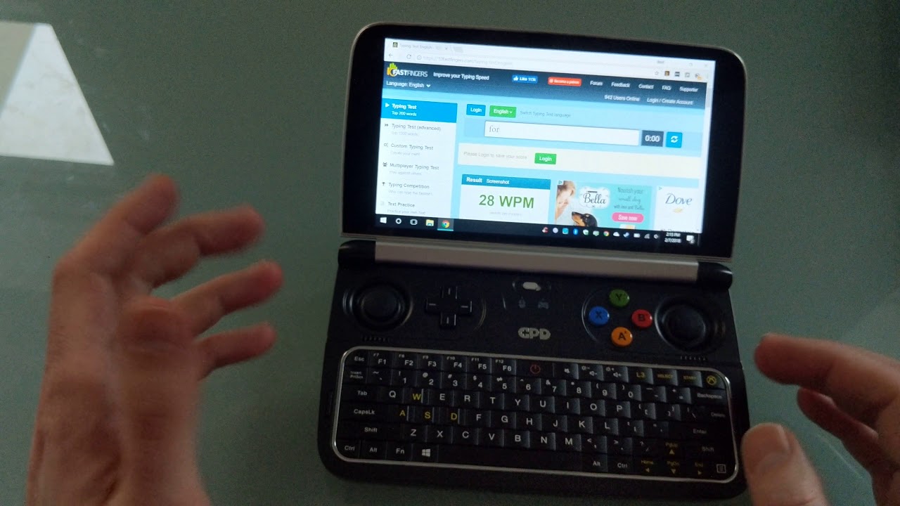 GPD Win 2 keyboard overview (and typing test) - YouTube