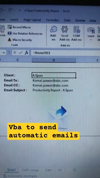 VBA to send Automatic emails from excel | #shorts #viralvideo - YouTube